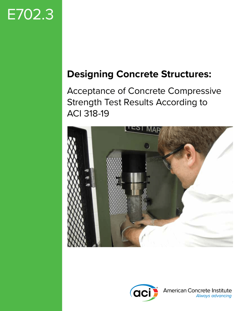 Concrete Strength Test Acceptance: ACI 318-19 Example
