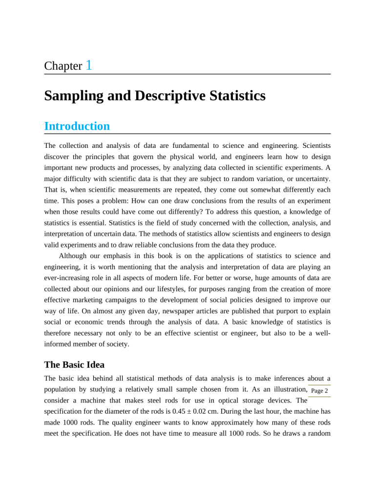 Sampling & Descriptive Statistics: Textbook Chapter