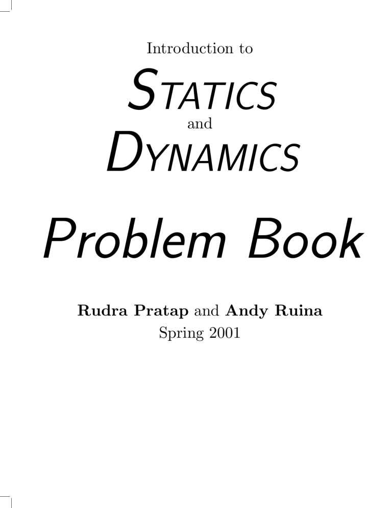 Statics & Dynamics Problem Book: Practice Problems