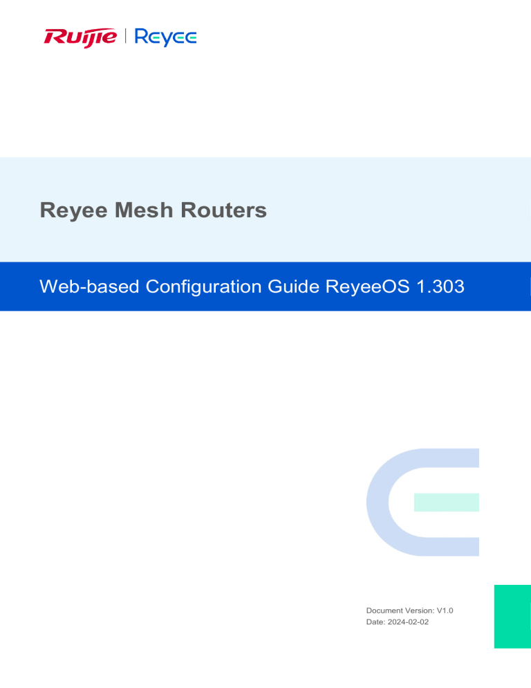 Reyee Mesh Router Configuration Guide