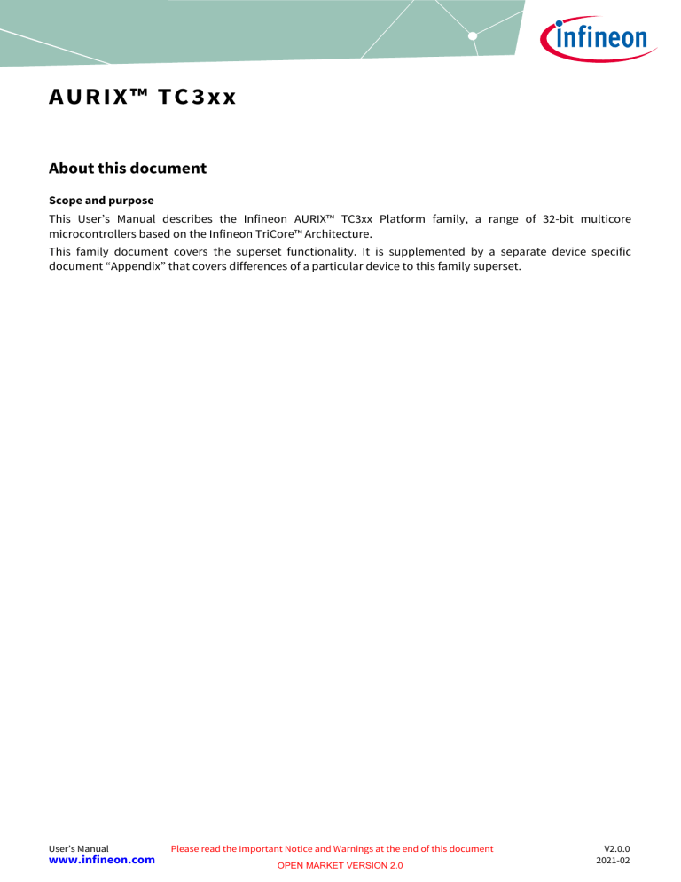 AURIX™ TC3xx User Manual: System & Generic Timers