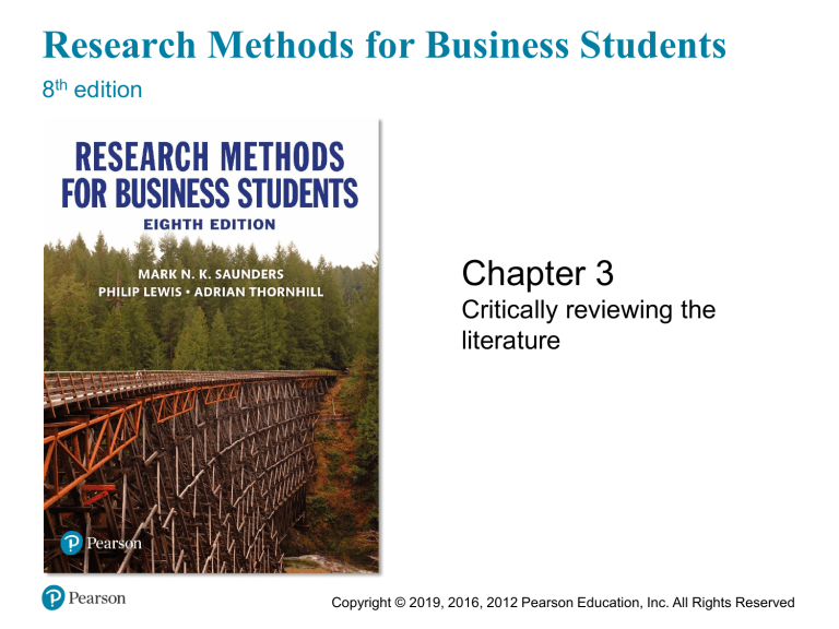 Critically Reviewing Literature: Research Methods