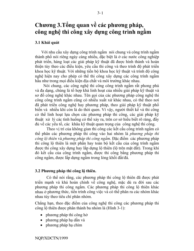 Underground Construction Methods: Open-Cut Techniques