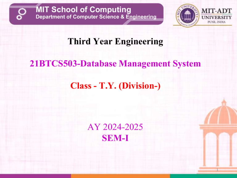 Database Storage, Processing & Transactions