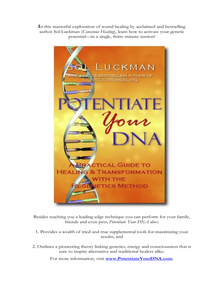 Potentiate Your DNA: Sound Healing & Regenetics Method