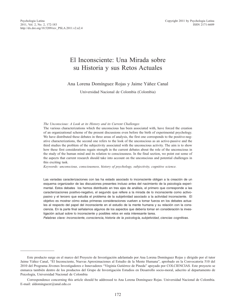 El Inconsciente: Historia y Desafíos Actuales en Psicología