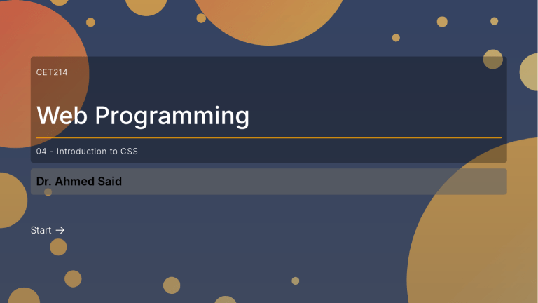 Intro to CSS: Web Programming Fundamentals
