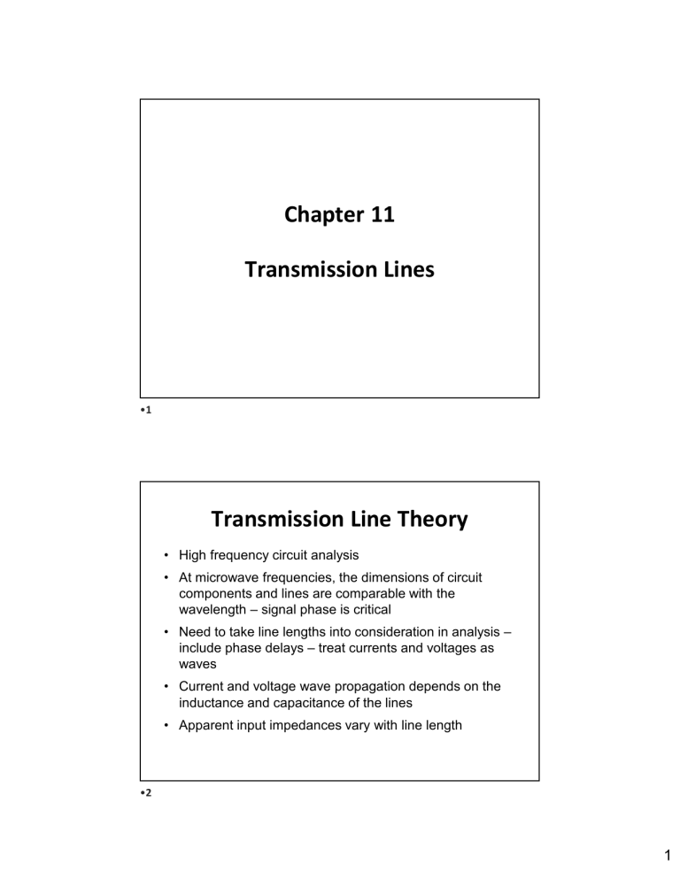 Transmission Lines: Theory and Applications