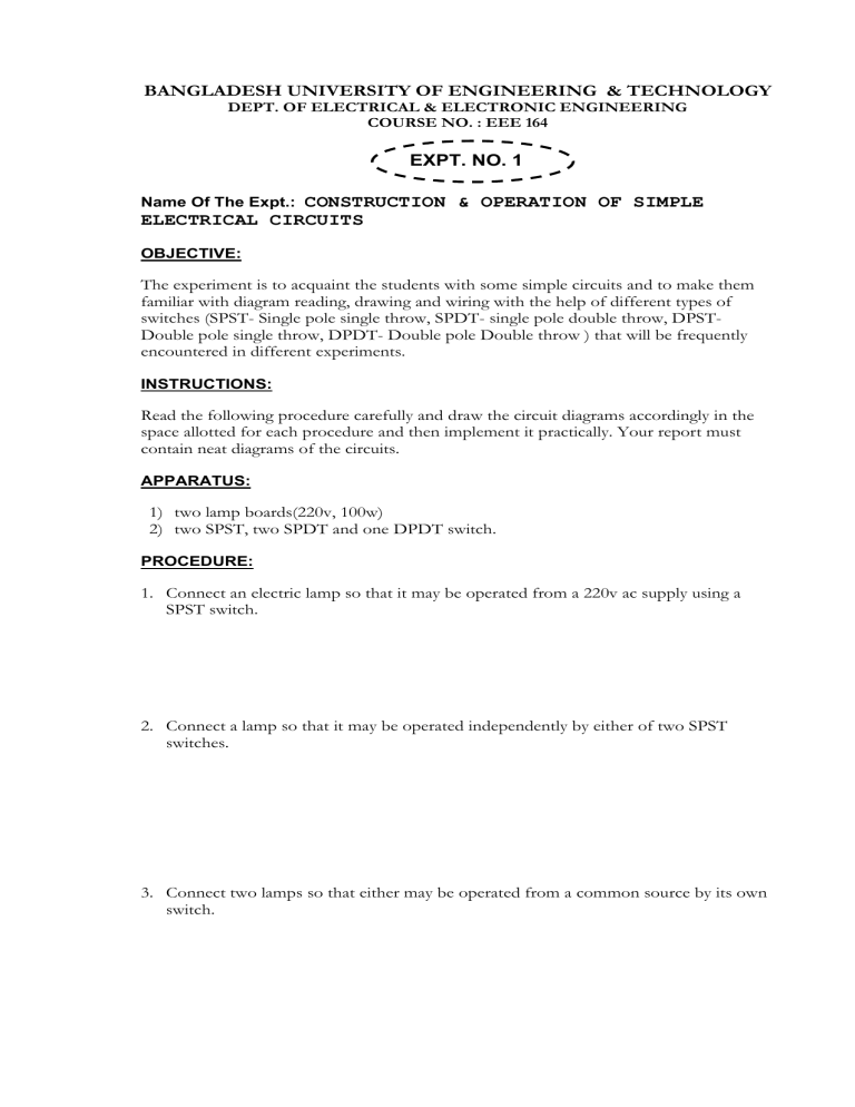Simple Electrical Circuits Lab Experiment