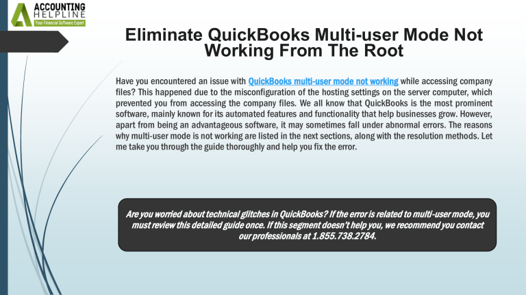 Fix QuickBooks Multi-User Mode Not Working: Troubleshooting Guide