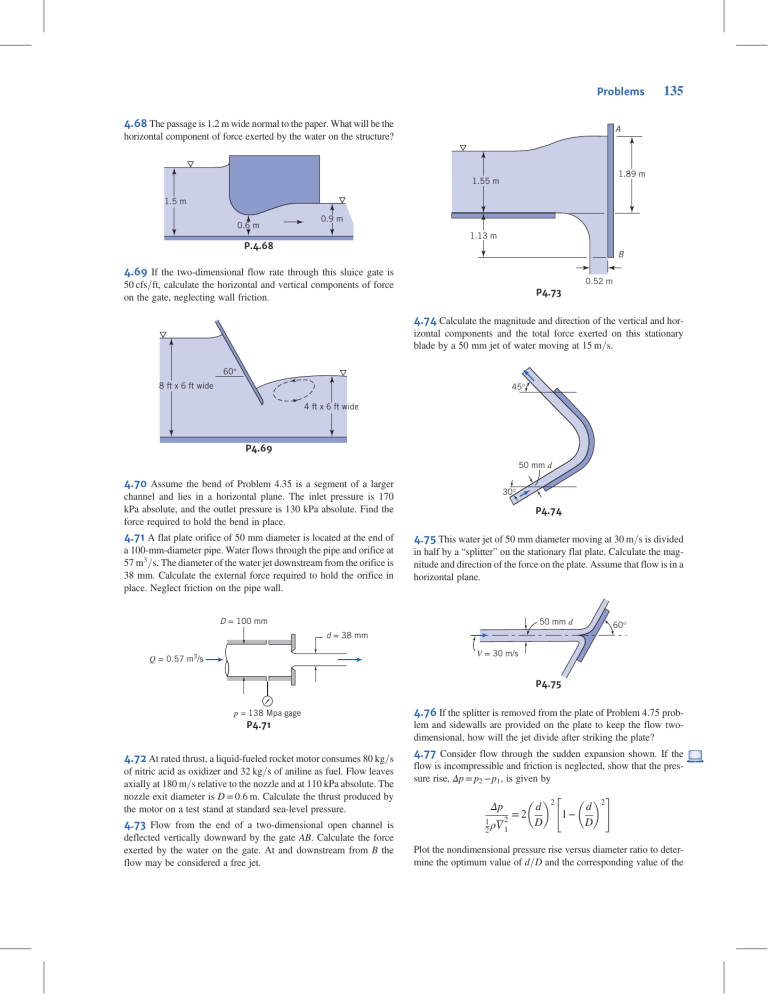 Fluid Mechanics Problems: Forces, Jets, and Flow