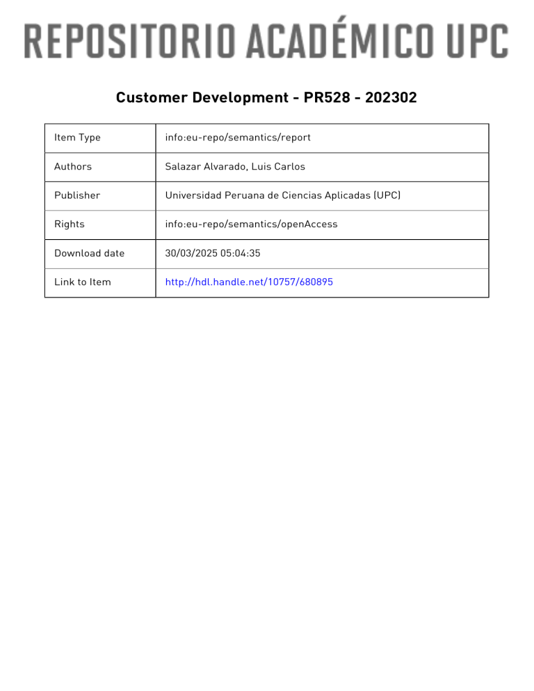 Programa del Curso Customer Development - UPC