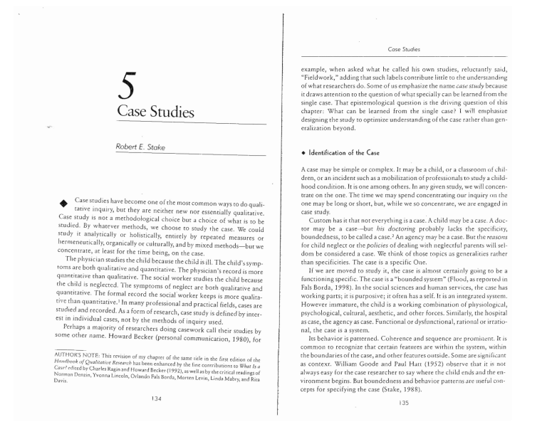 Case Studies: Qualitative Inquiry & Single-Case Analysis