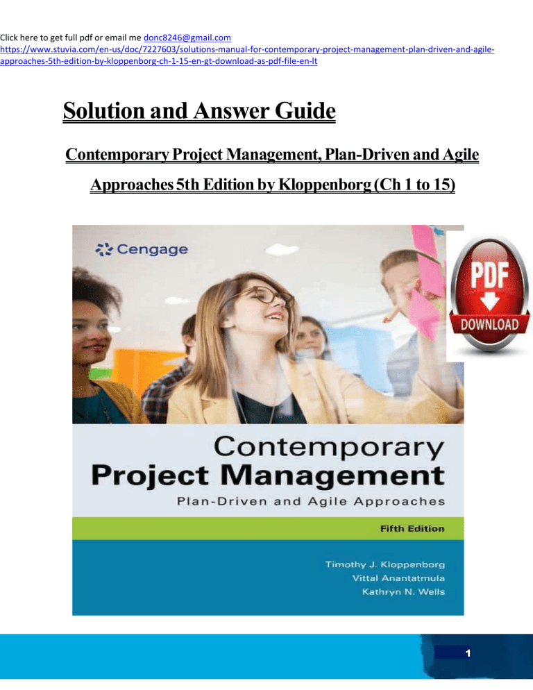 Project Management Solutions: Kloppenborg 5th Edition Guide