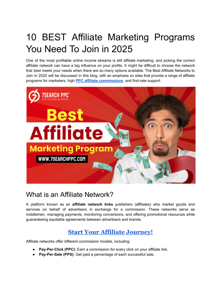 10 Best Affiliate Marketing Programs to Join in 2025