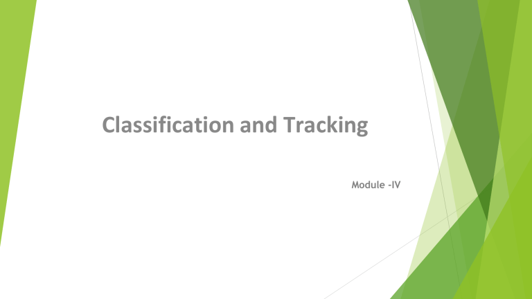 Classification & Tracking: Machine Learning Basics