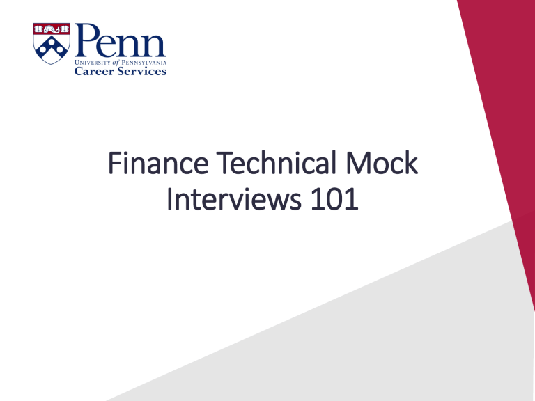 Finance Technical Mock Interviews 101: Accounting & Valuation
