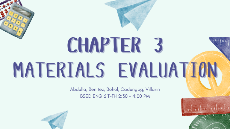 Materials Evaluation in Education