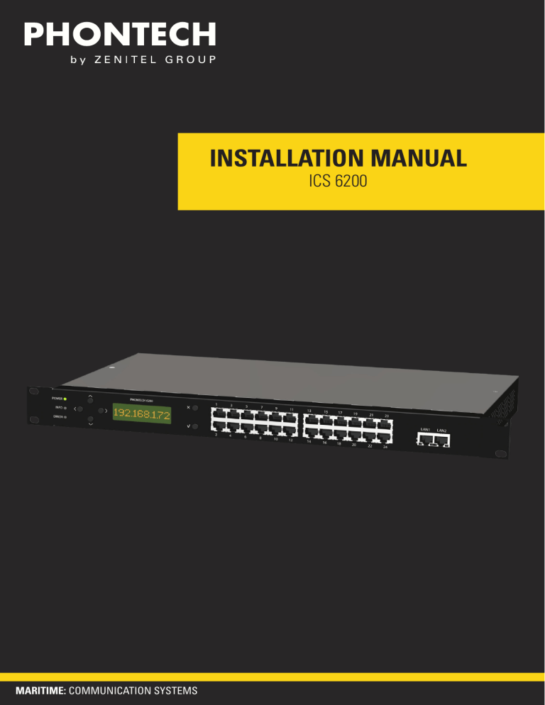 Phontech ICS 6200 Installation Manual