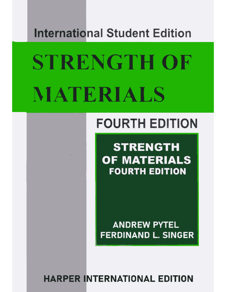 Strength of Materials Textbook: Pytel & Singer