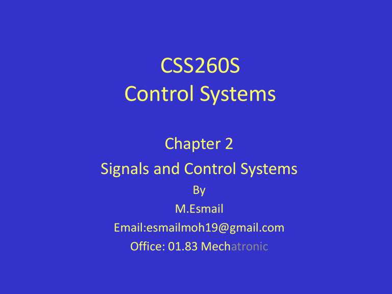 Signals & Control Systems: Laplace Transforms & System Response