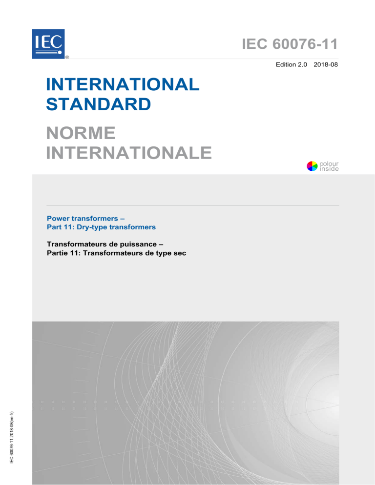 IEC 60076-11: Norme Transformateurs Type Sec