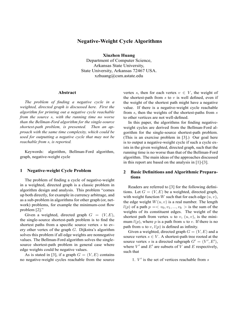 Negative-Weight Cycle Algorithms: Bellman-Ford Approach
