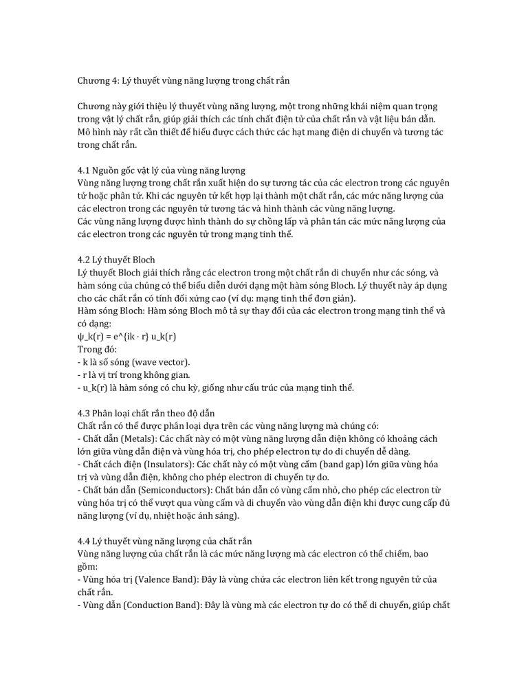 Chuong 4 Ly thuyet vung nang luong trong chat ran