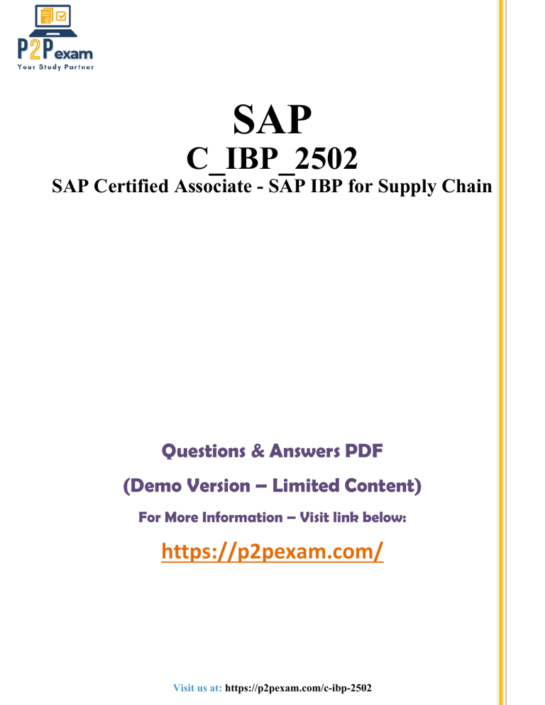 SAP IBP Certification Questions & Answers (Demo)