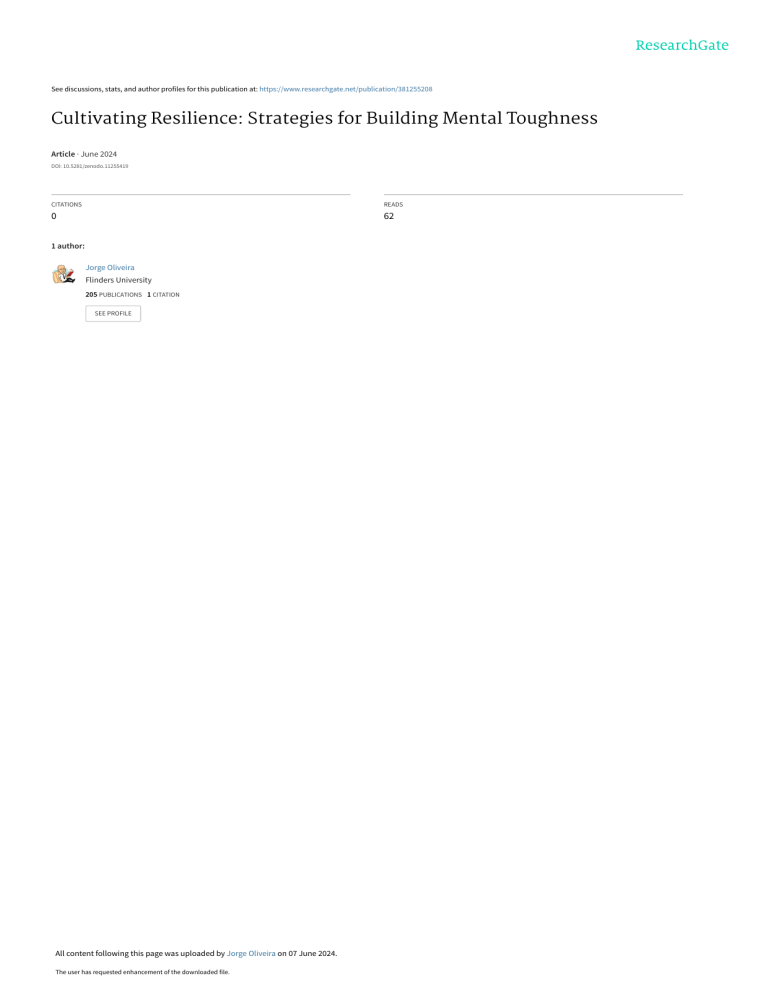 Cultivating Resilience: Strategies for Mental Toughness