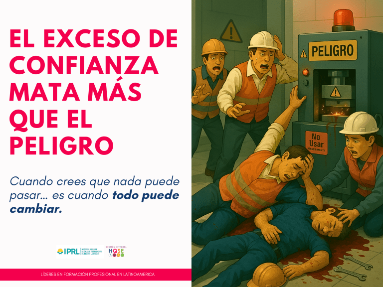 El exceso de confianza mata: Póster de seguridad laboral