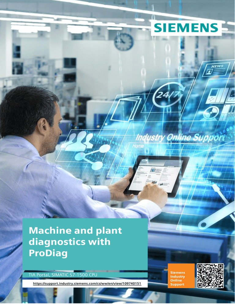 ProDiag Machine Diagnostics with SIMATIC S7-1500