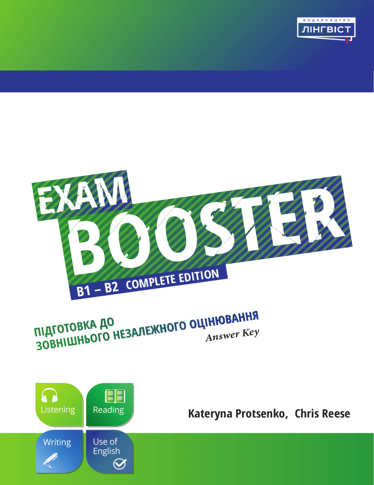 Exam Booster Answer Key B1-B2