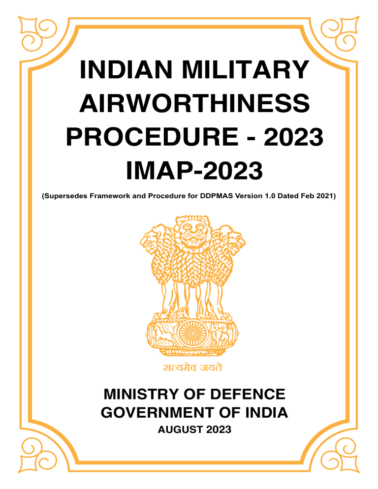 IMAP-2023: Indian Military Airworthiness Procedure
