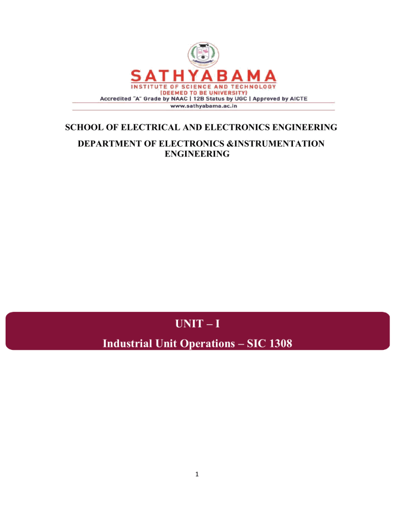 Industrial Unit Operations: Chemical Processes & Reactions