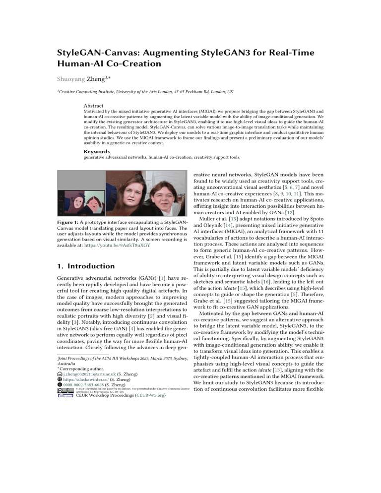 StyleGAN-Canvas: Real-Time Human-AI Co-Creation