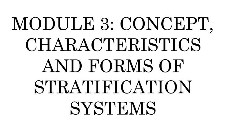 Social Stratification: Concepts, Characteristics & Forms
