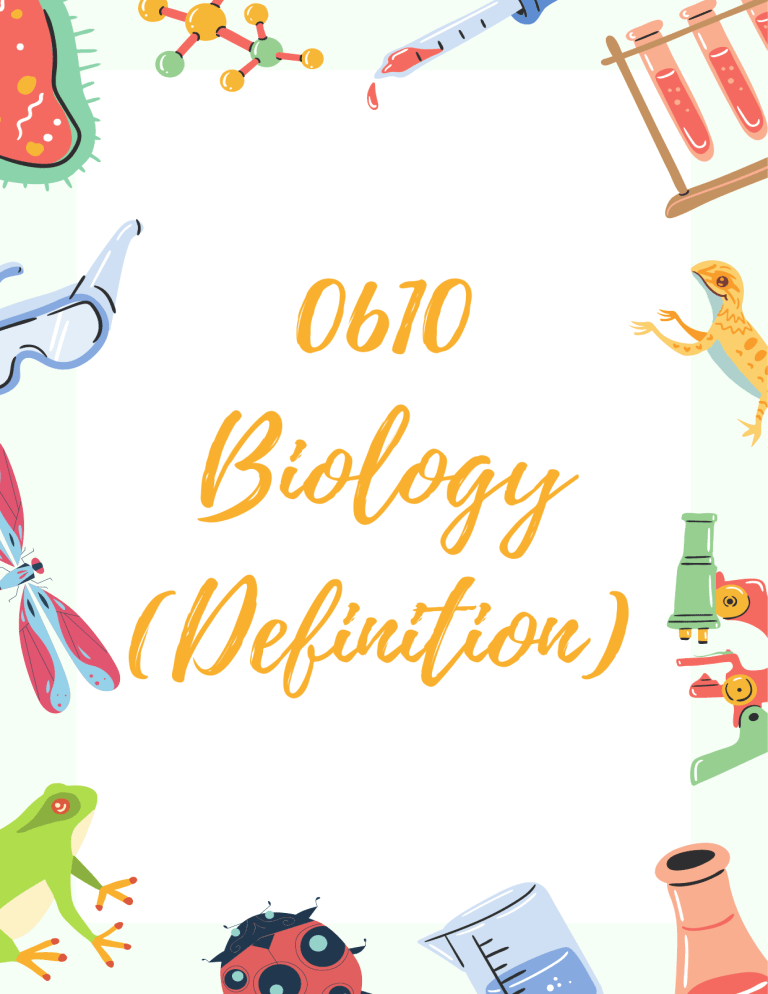 IGCSE Biology Definitions: Key Terms & Concepts (0610)