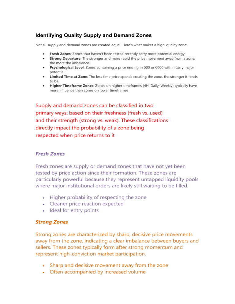 Supply & Demand Zones: Identifying Quality Trading Zones