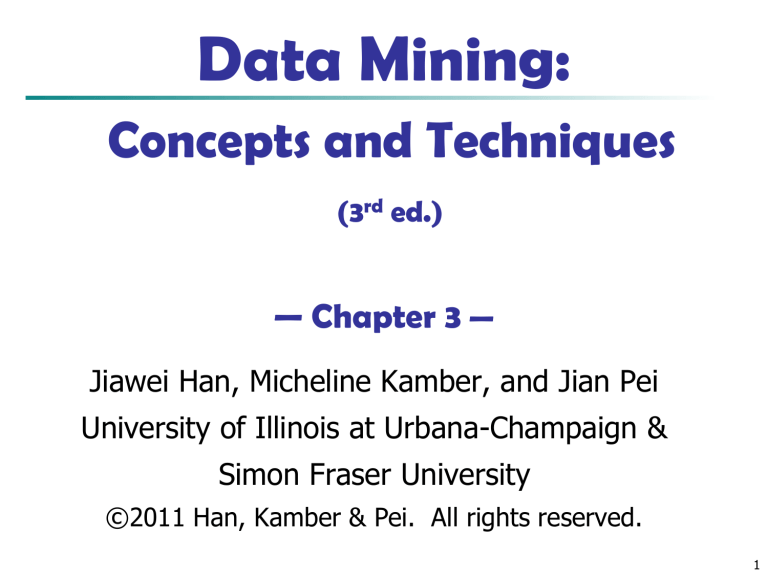 Data Mining: Data Preprocessing Techniques