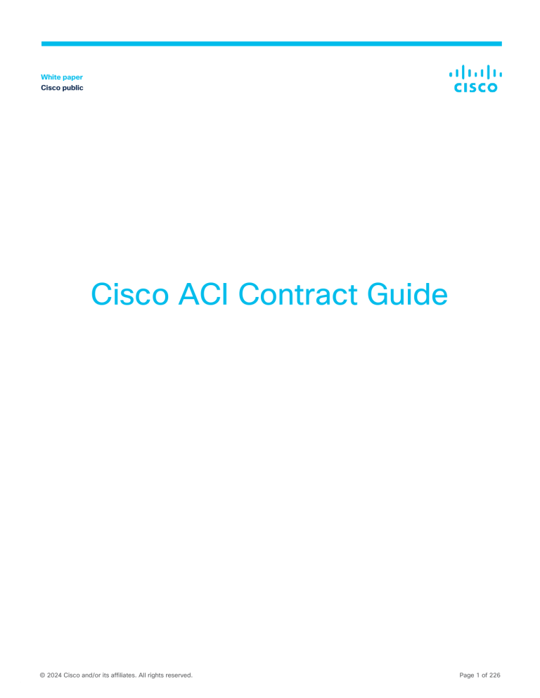 Cisco ACI Contract Guide: Configuration & Deployment