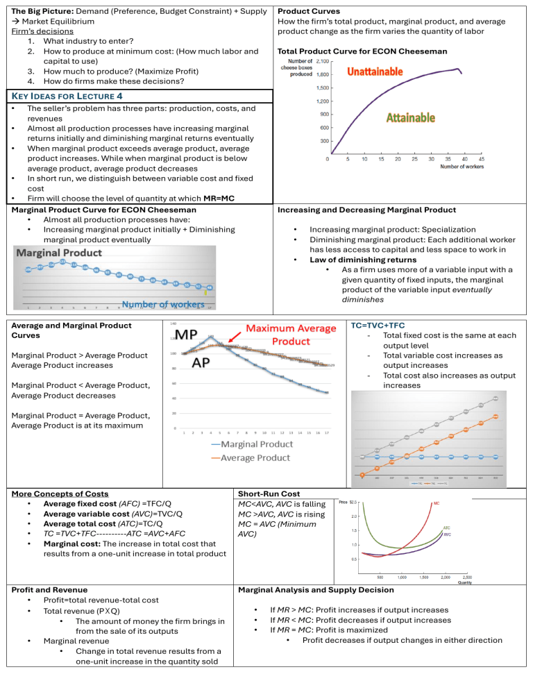 Microeconomics: Firm Decisions, Market Structures & Equilibrium