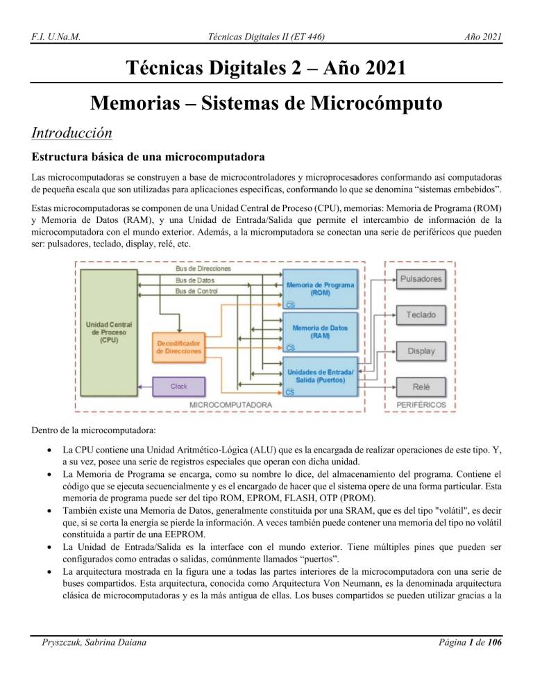 Sistemas de Microcomputadoras y Memoria: Apuntes de Técnicas Digitales II