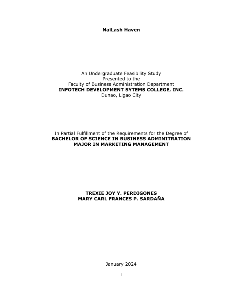 NaiLash Haven Feasibility Study: Marketing Management Project