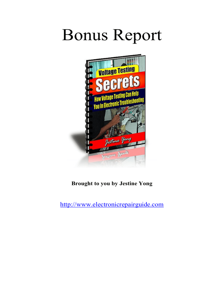 Voltage Testing in Electronics Repair: A Bonus Report