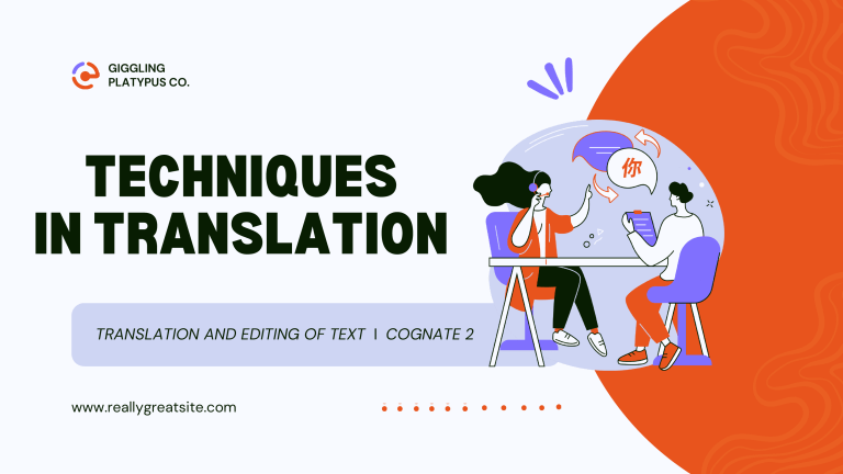 Techniques in Translation & Editing: Subtitling, MT, Post-Editing