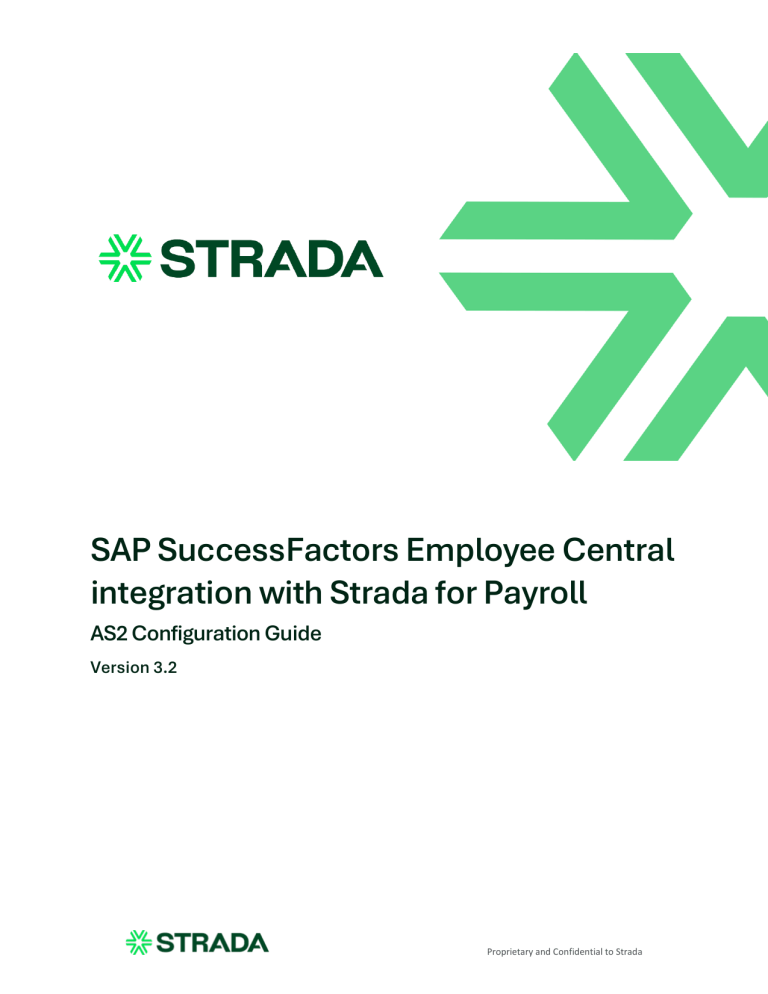 SAP SuccessFactors & Strada Payroll AS2 Configuration Guide