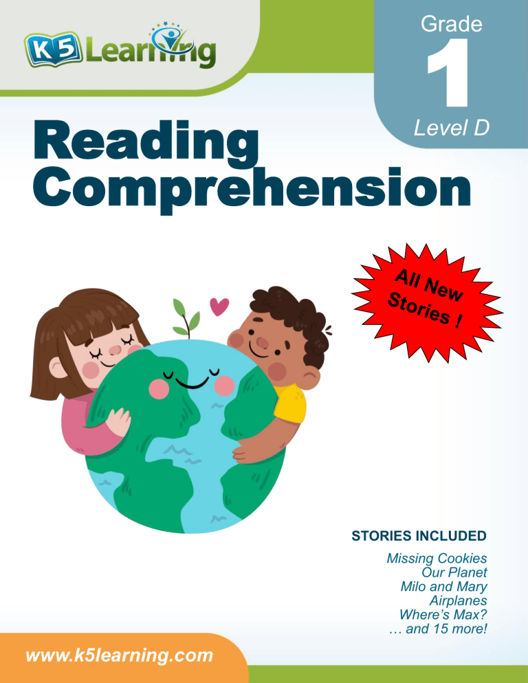 Grade 1 Reading Comprehension Workbook - Level D