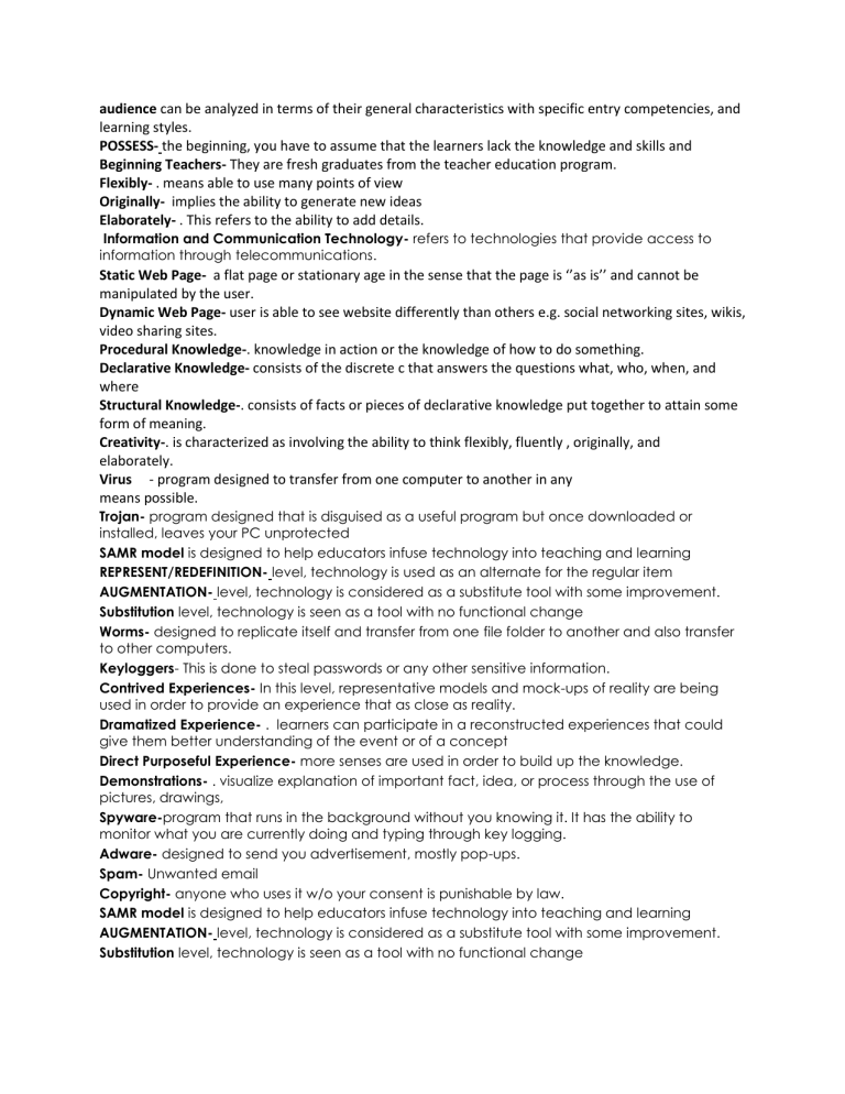 ICT & Education Concepts: Definitions & Explanations