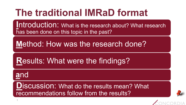 IMRaD Research Report Format: Guide to Writing